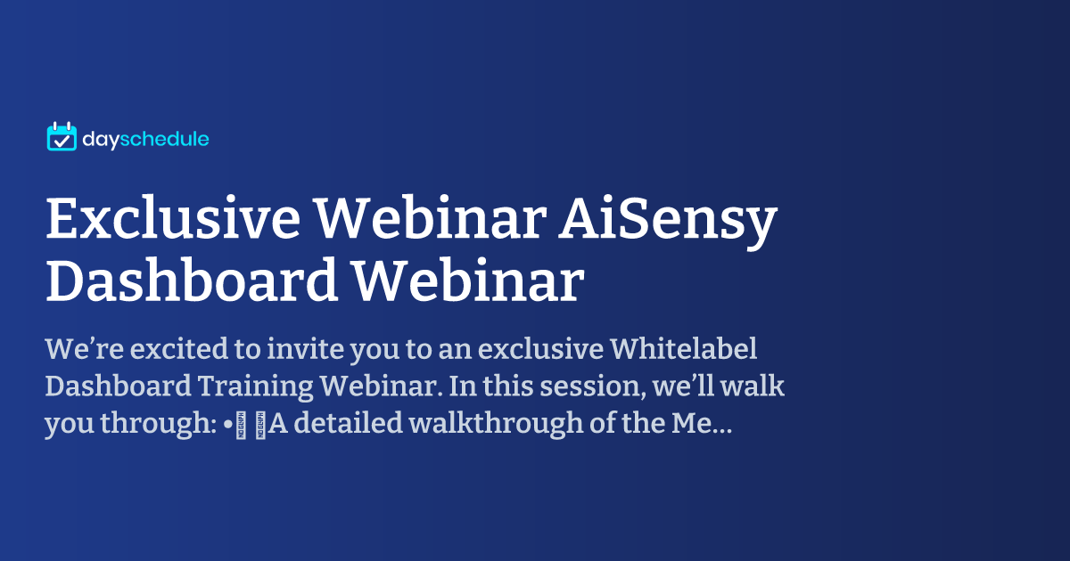 Exclusive Webinar AiSensy Dashboard Webinar
